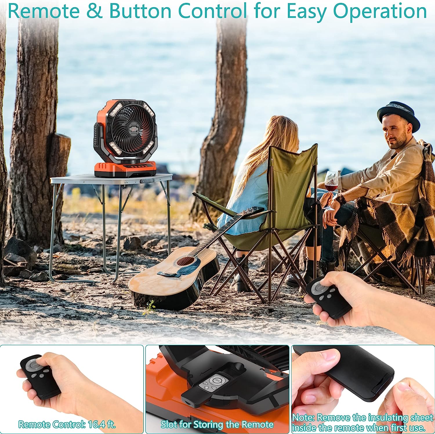 AddAcc- 40000mAh Battery Operated Camping Fan, Rechargeable High ...